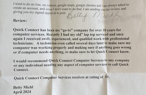 Customer Testimonials | Quick Connect Computer Services